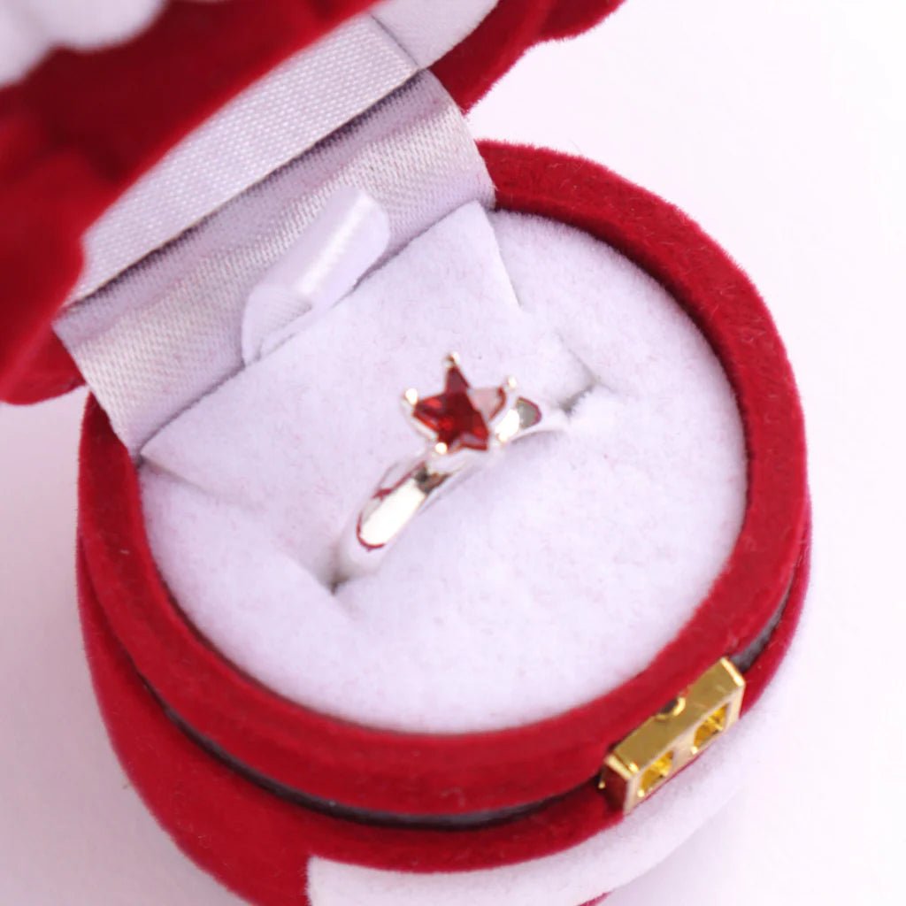 Red Starry Ring with Christmas Tree Box by Lauren Hinkley Australia | The Playful Collective
