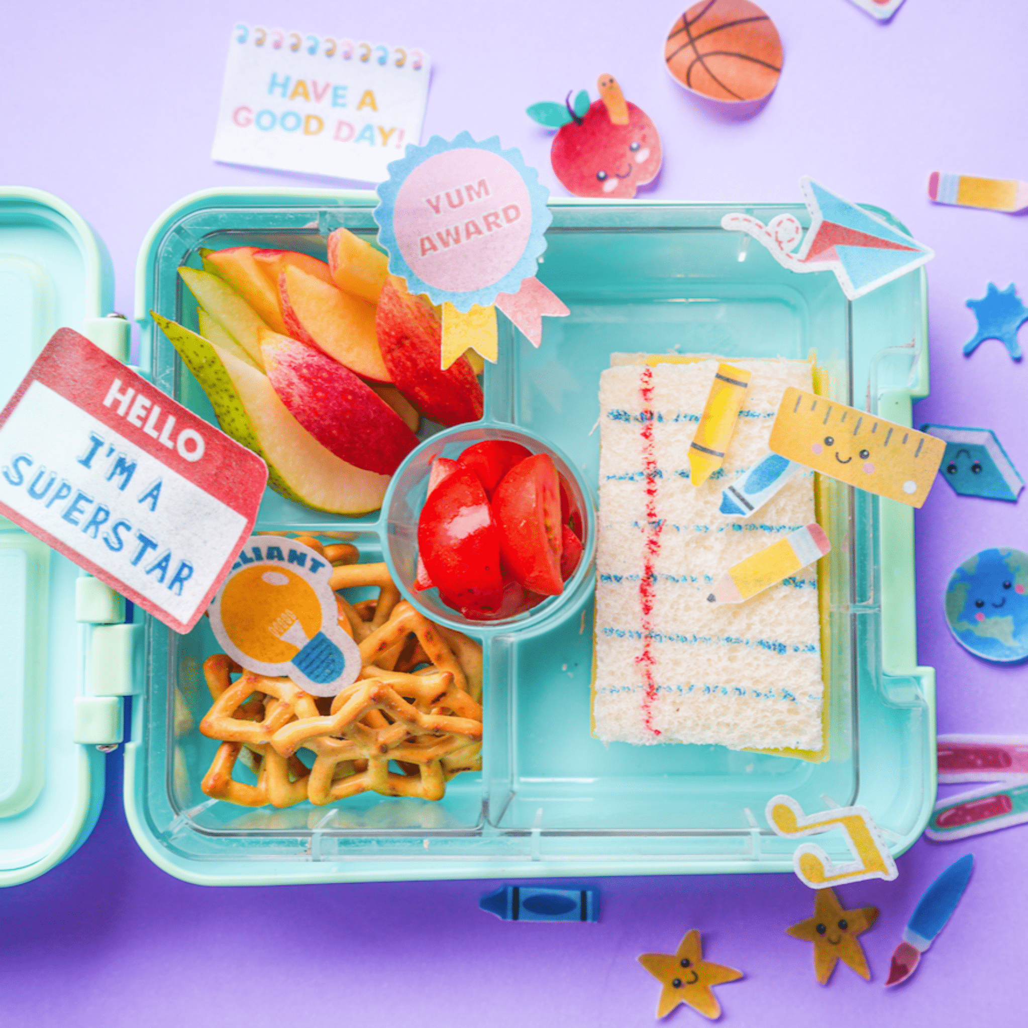 Schoolies Sticketies - Edible Lunchbox Stickers by Easy Peasy Cakes ...