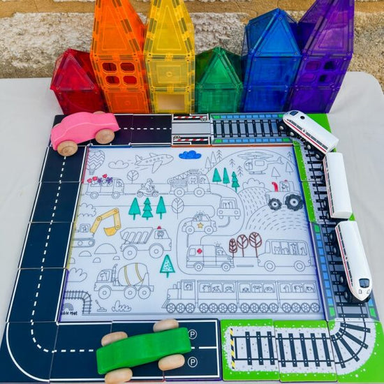 Learn & Grow Magnetic Tile Toppers - Road Pack (40 Piece) by Learn ...