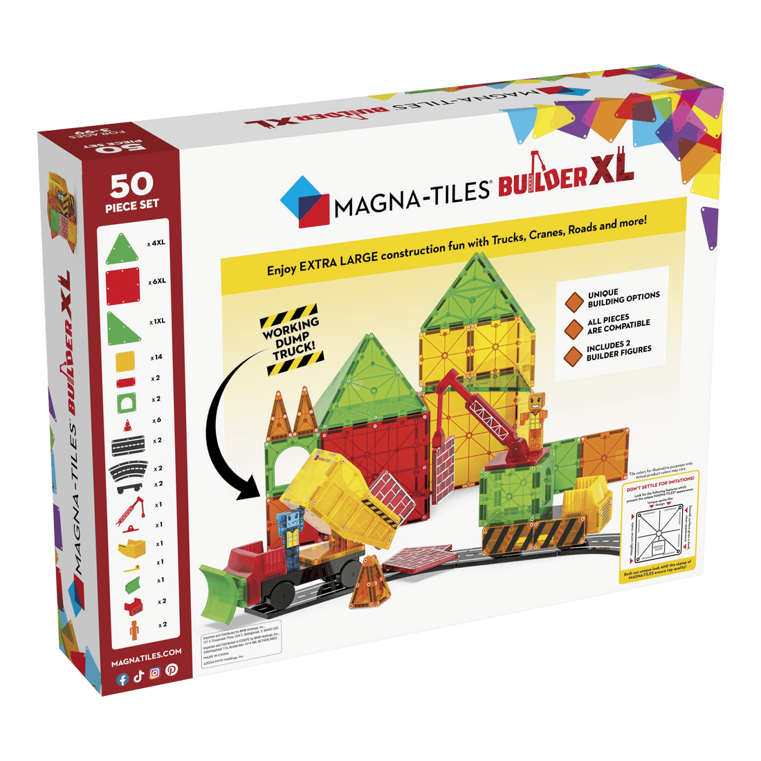 Magna-Tiles® Builder XL 50 Piece Set by Magna-Tiles® | The Playful ...