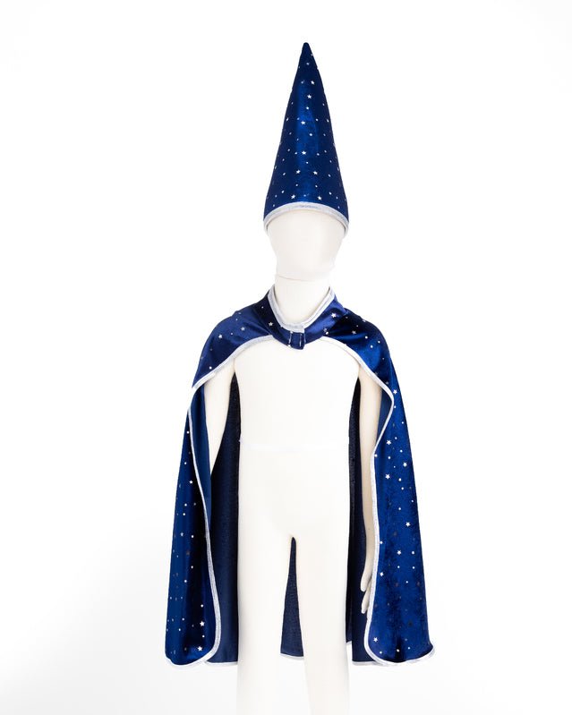 Blue & Silver Sparkle Wizard Cape & Hat - Size 3+ by Great Pretenders ...