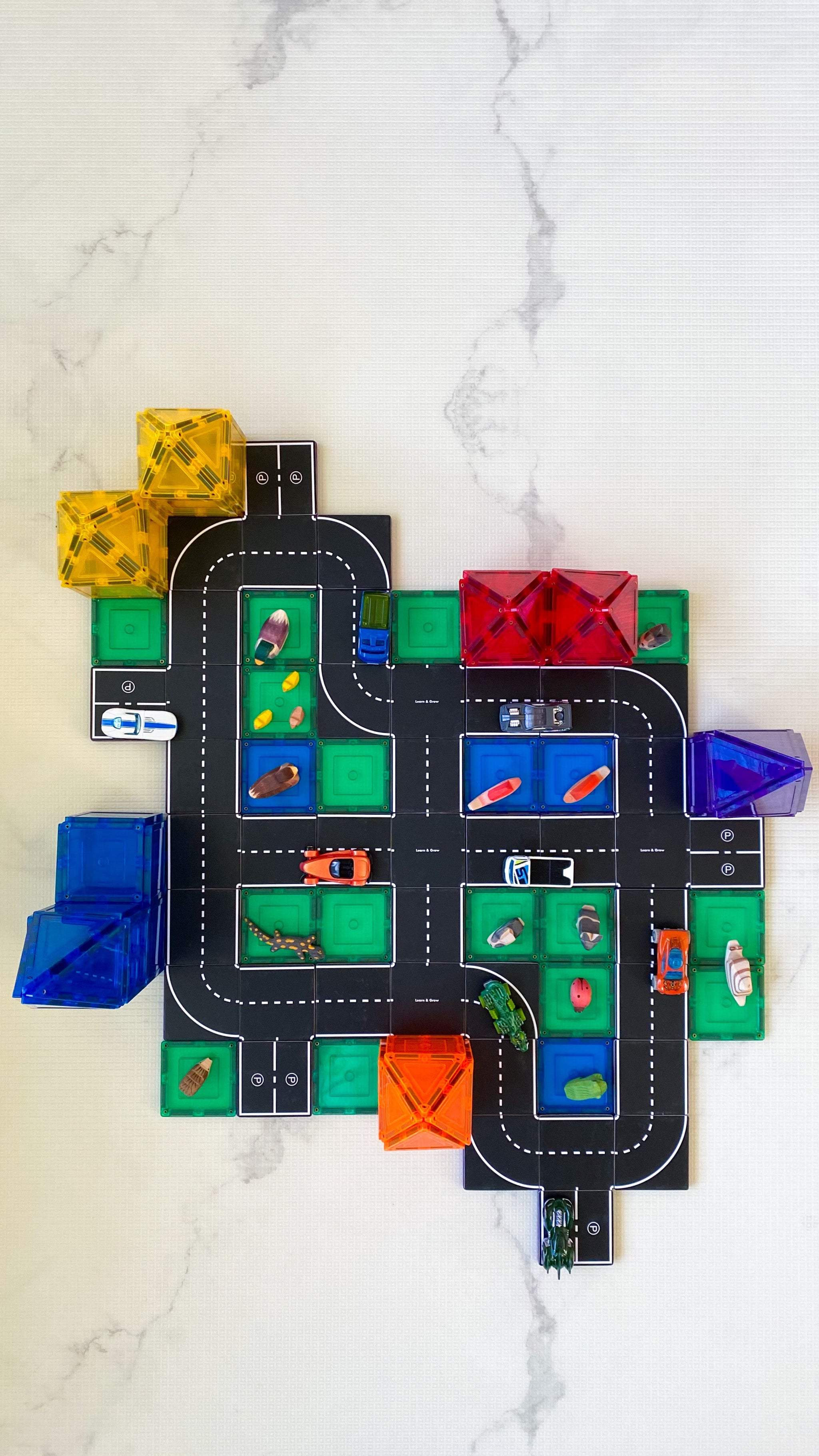 Learn & Grow Magnetic Tile Toppers - Road Pack (40 Piece) by Learn ...