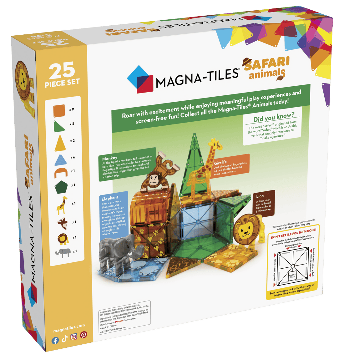 Magna-Tiles® Safari Animals 25 Piece Set by Magna-Tiles® | The Playful ...