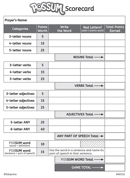 Possum Dice Word Building Game by Teacher Created Resources | The ...