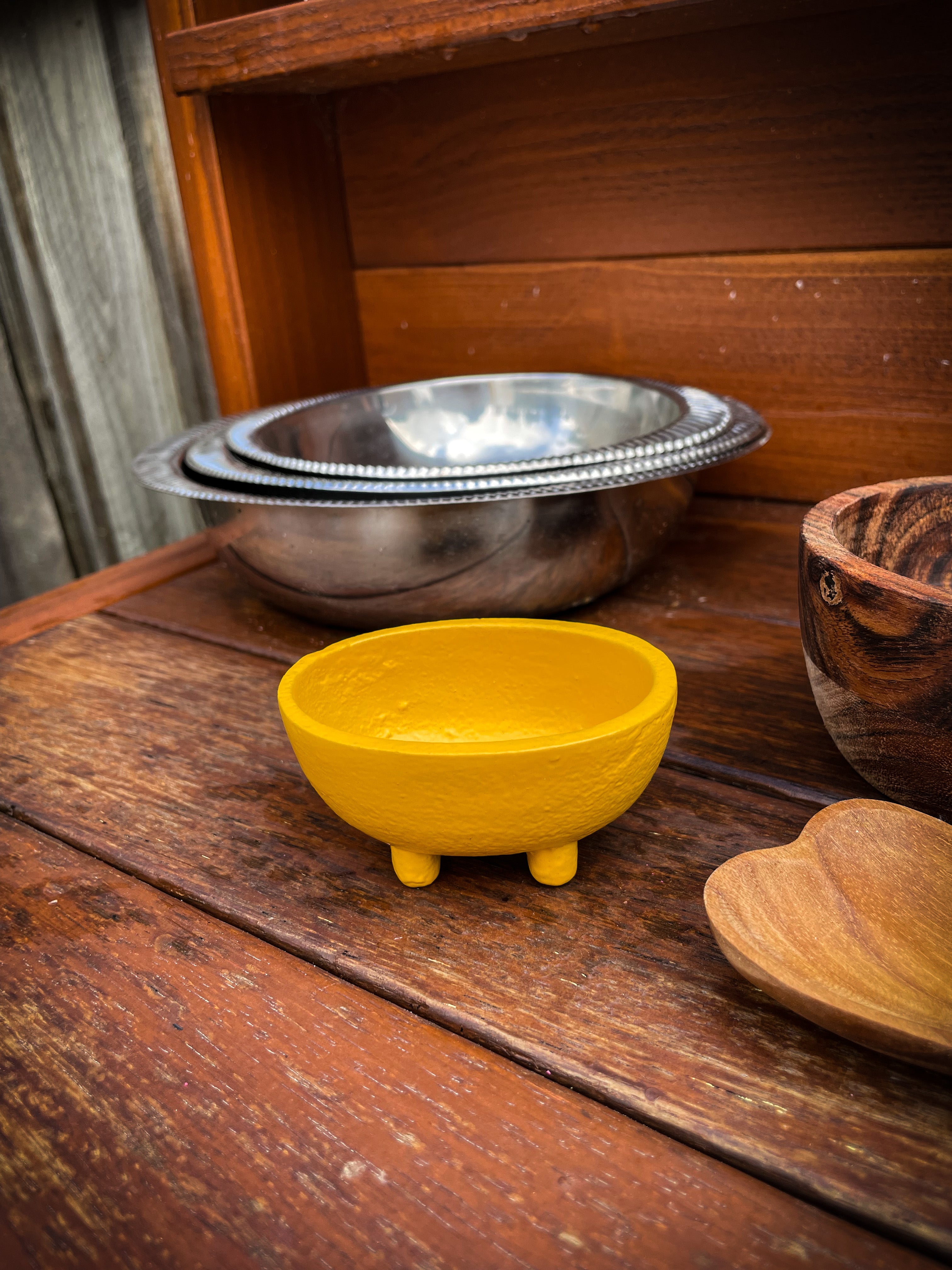 Mini Oval Cast Iron Cauldron - Yellow by The Playful Collective | The ...