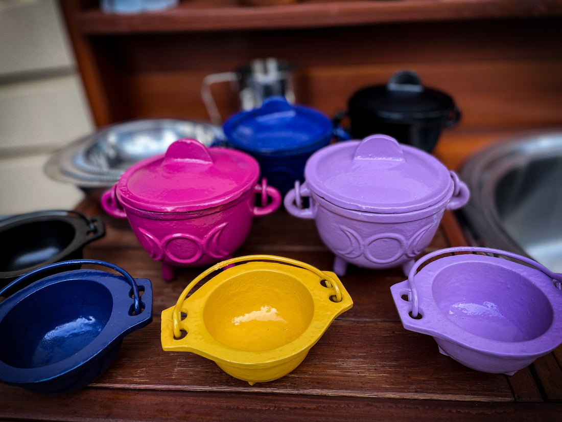 Triple Moon Cast Iron Cauldron - Lavender by The Playful Collective ...